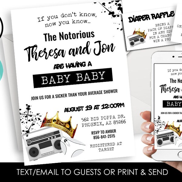 Notorious Big Baby Shower Invitation - Etsy