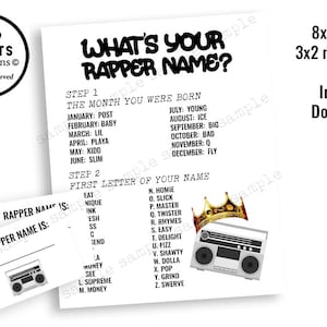 What's Your Rapper Name Digital Sign Party Decor Birthday Big One ...