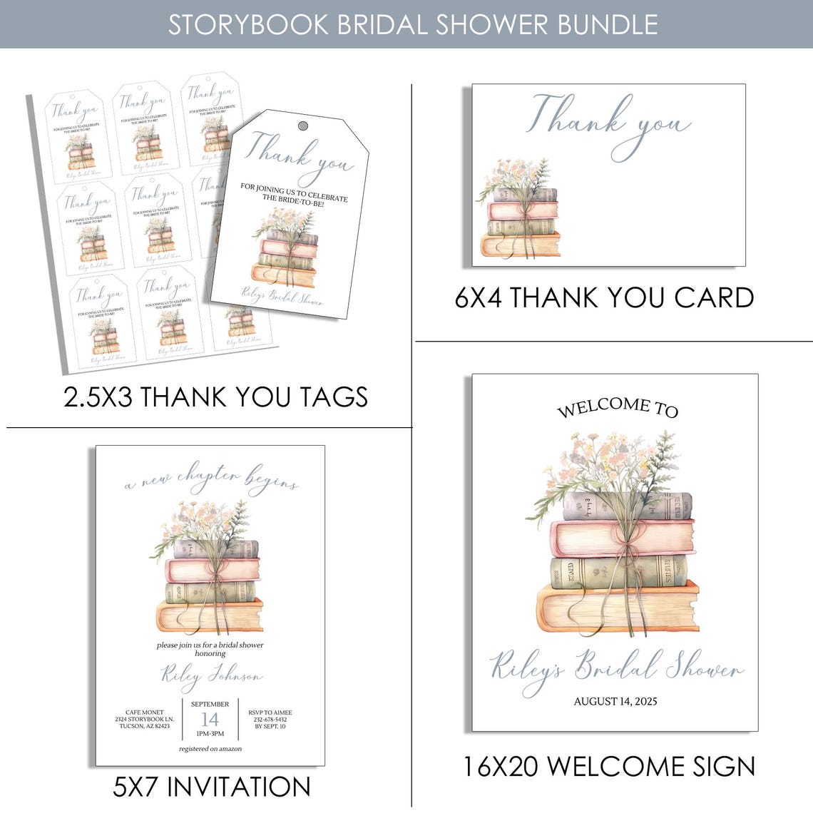 Storybook Bridal Shower Template Bundle Book Themed Bridal Shower ...