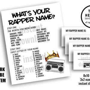What's Your Rapper Name Digital Sign Party Decor Birthday - Etsy