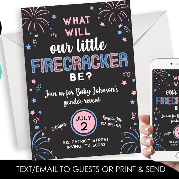 Firework Invitation - Etsy