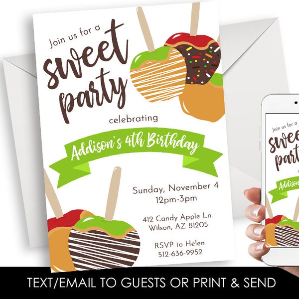 Caramel Apple Invite - Etsy