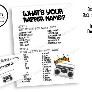 What's Your Rapper Name Digital Sign Party Decor Birthday Big One ...