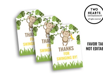 Monkey Favor Tags - Etsy