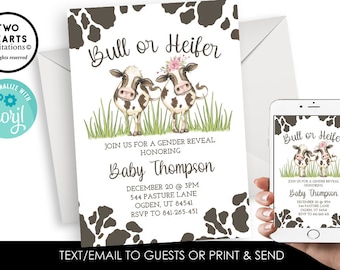 Cow Bull Gender Reveal - Etsy