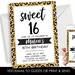 Editable Leopard Sweet 16 Invitation Invite Birthday Digital 5x7 Gold ...