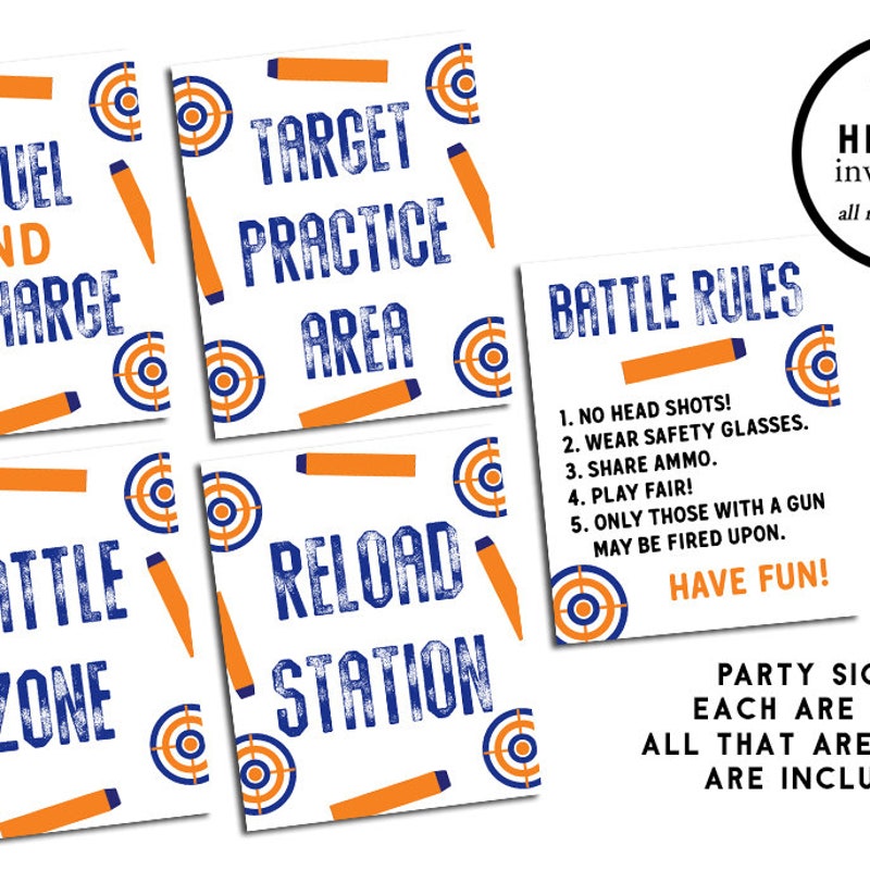Nerf Sign Party - Etsy