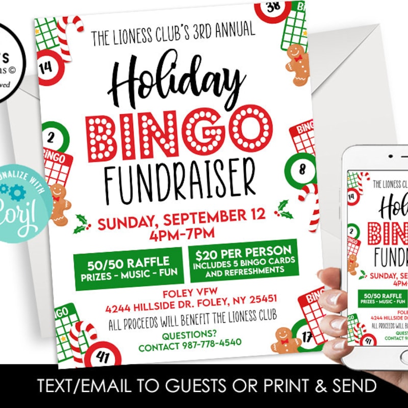 Holiday Bingo Event Flyer - Etsy