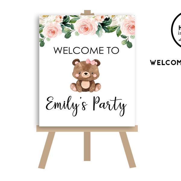 Beary First Birthday Welcome Sign - Etsy