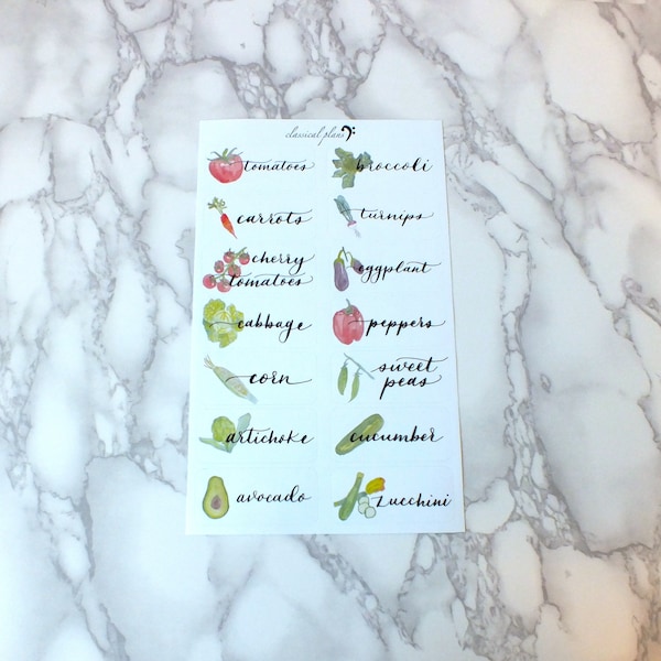 Vegetable Stickers - Etsy