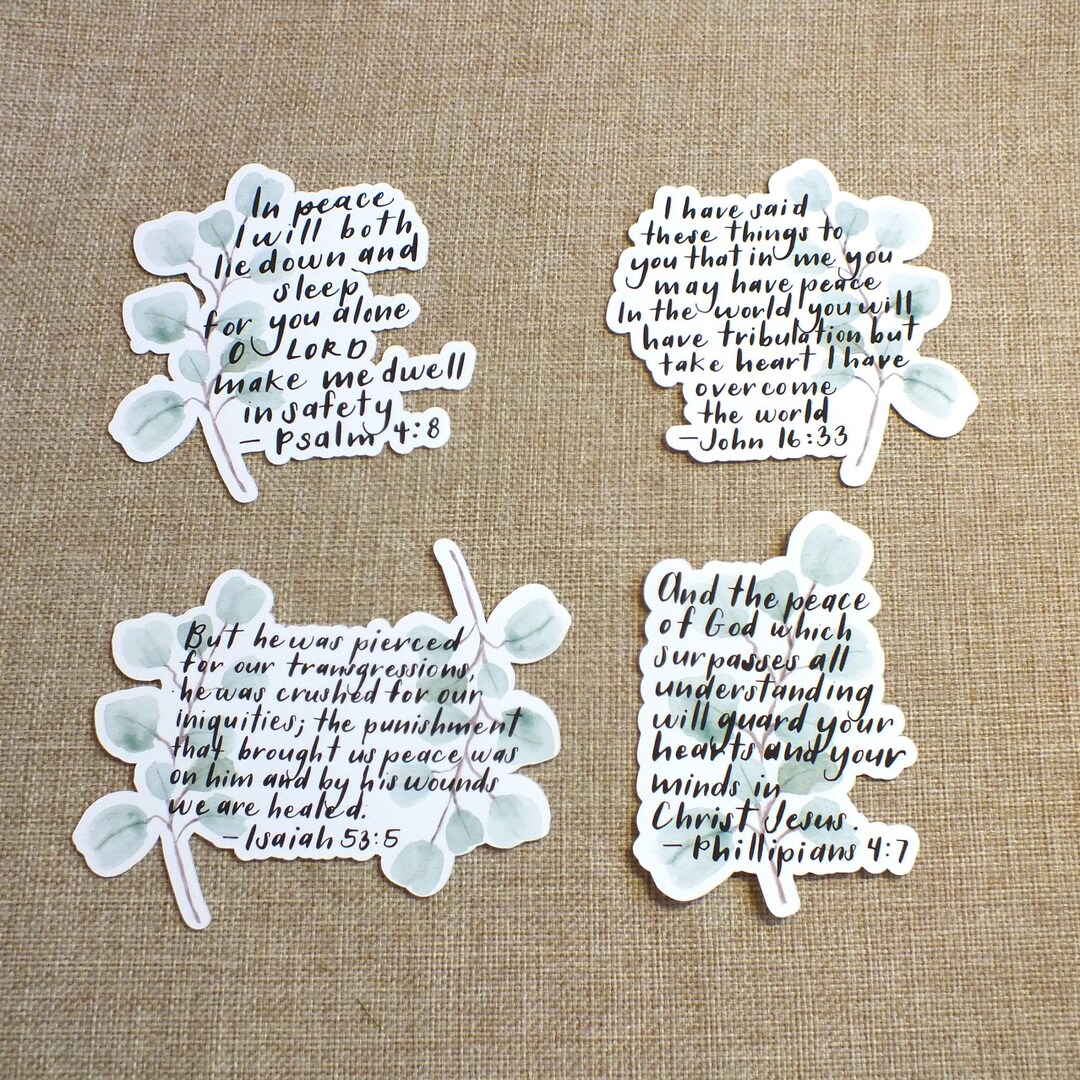 Peace Bible Verse Die Cut Sticker Pack - Etsy