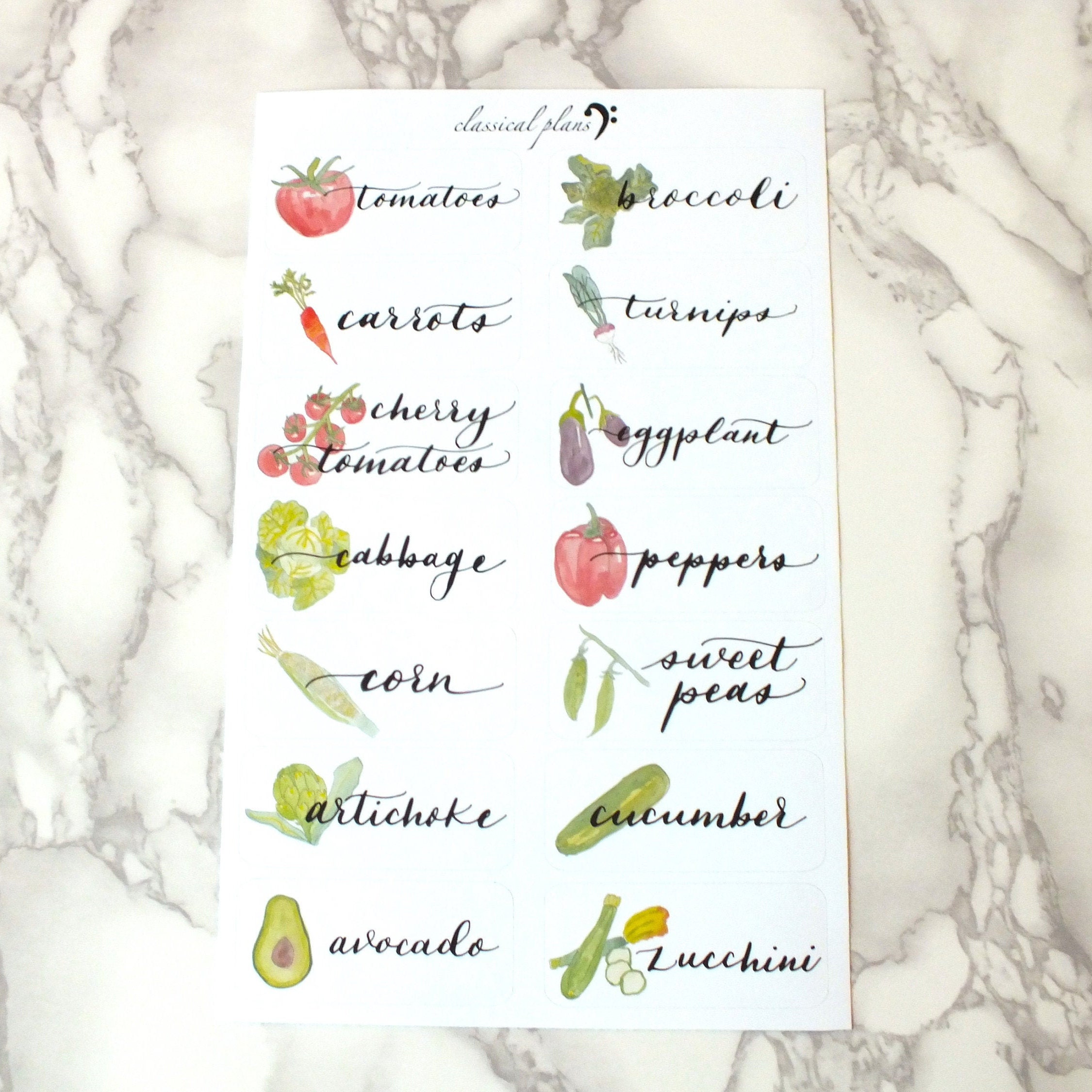 Vegetable Garden Stickers #1 - Etsy