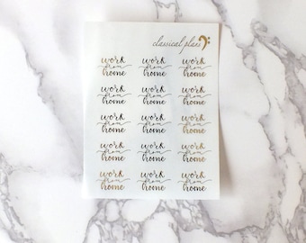 Handlettered Work From Home Planner Stickers, Home Schooling Script ...