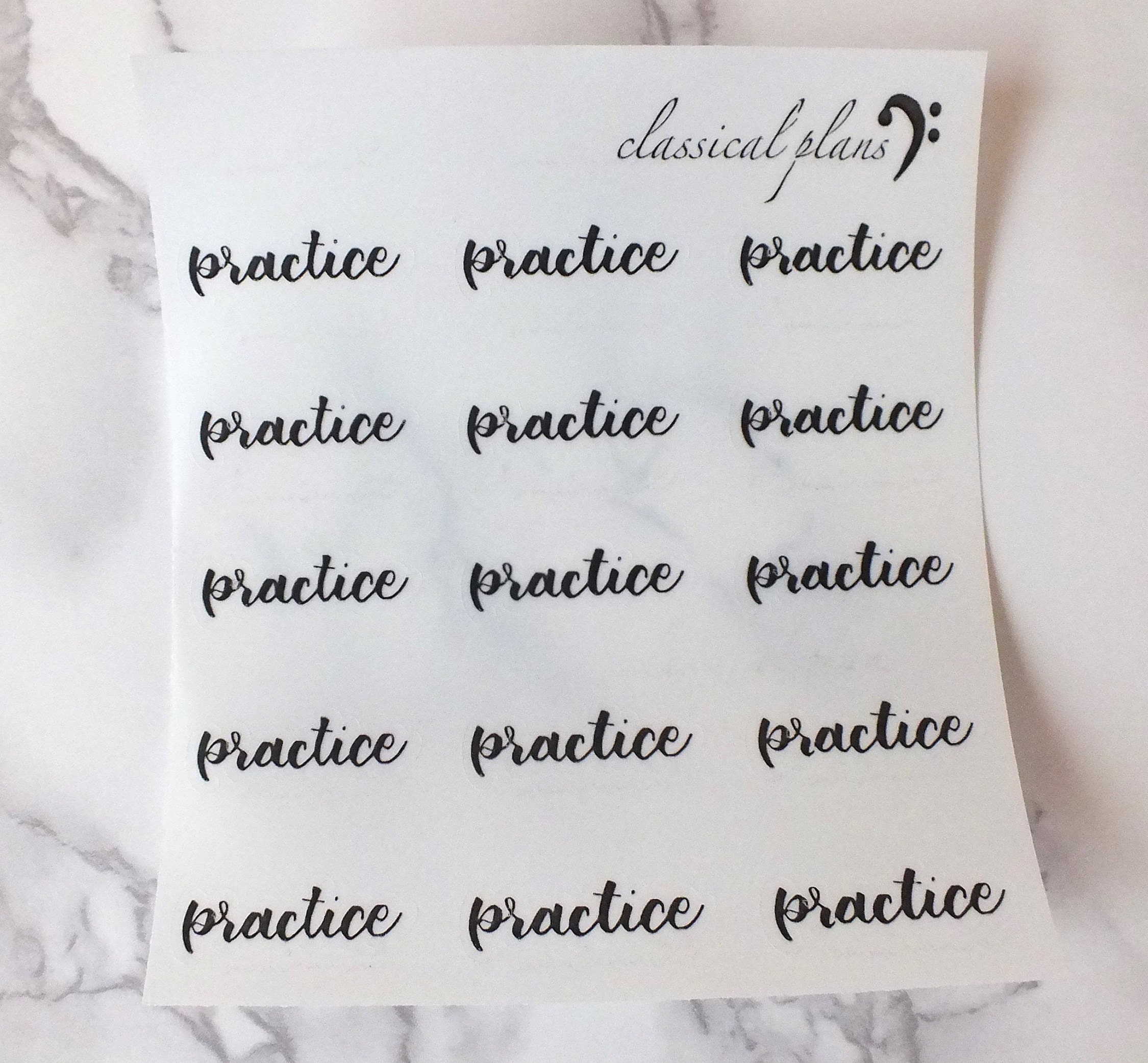 Practice Script Stickers - Etsy