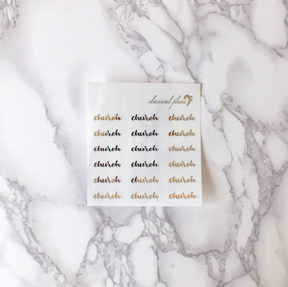 Church Script Stickers | Etsy