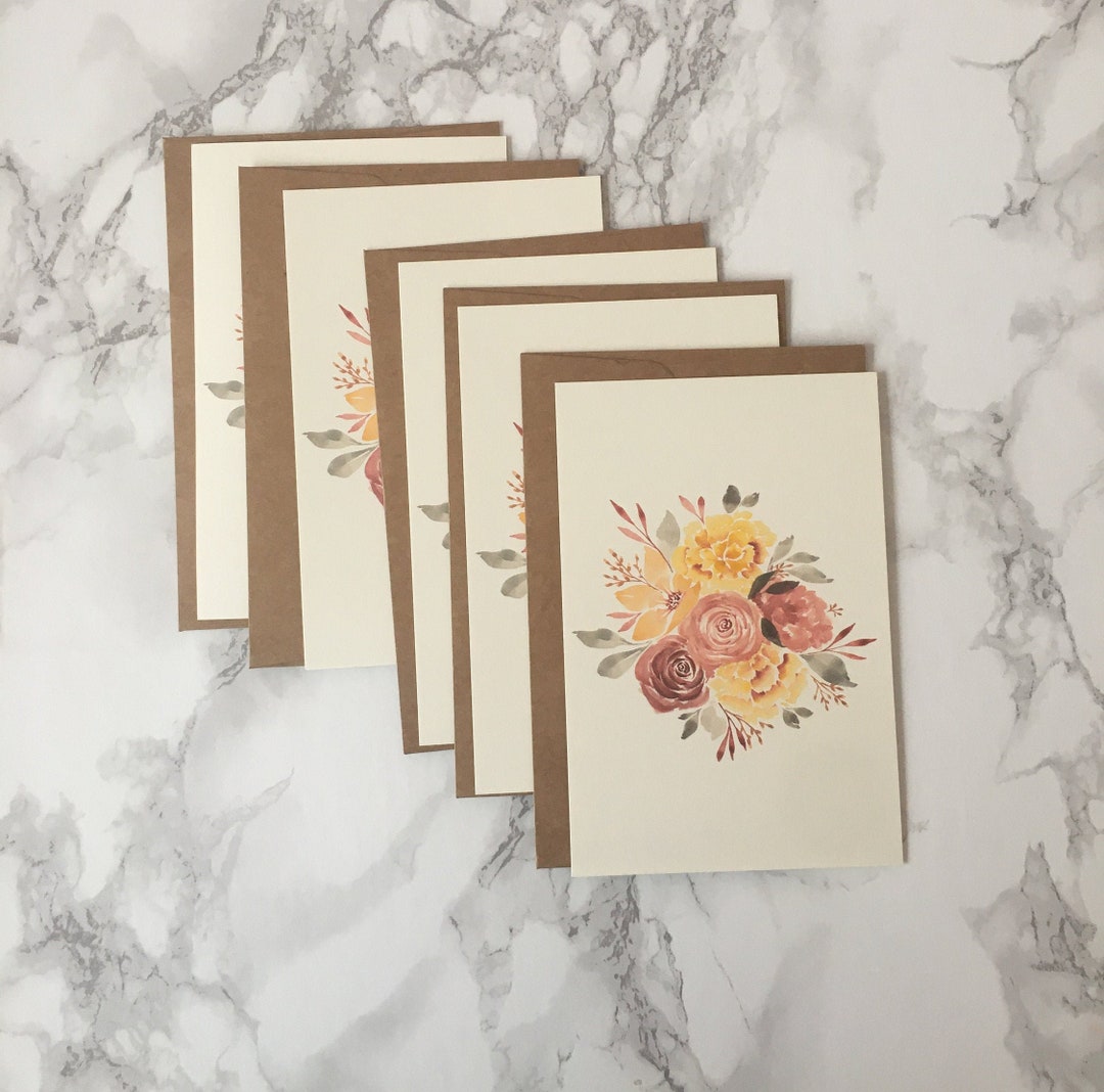 Autumn Floral Bouquet #1 Single-panel Note Cards (pack of 5) - Etsy