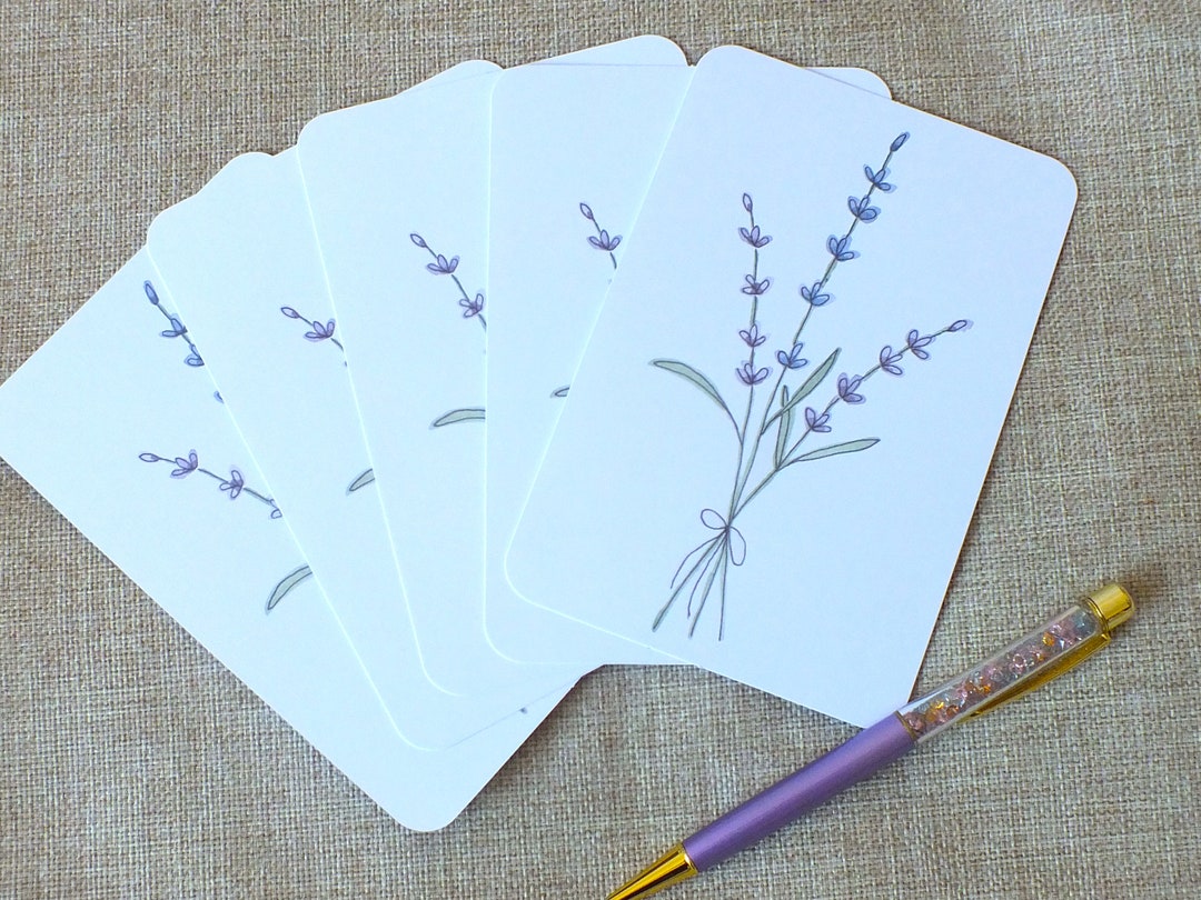 Lavender 4x6 Single-panel Note Cards (pack of 5) - Etsy