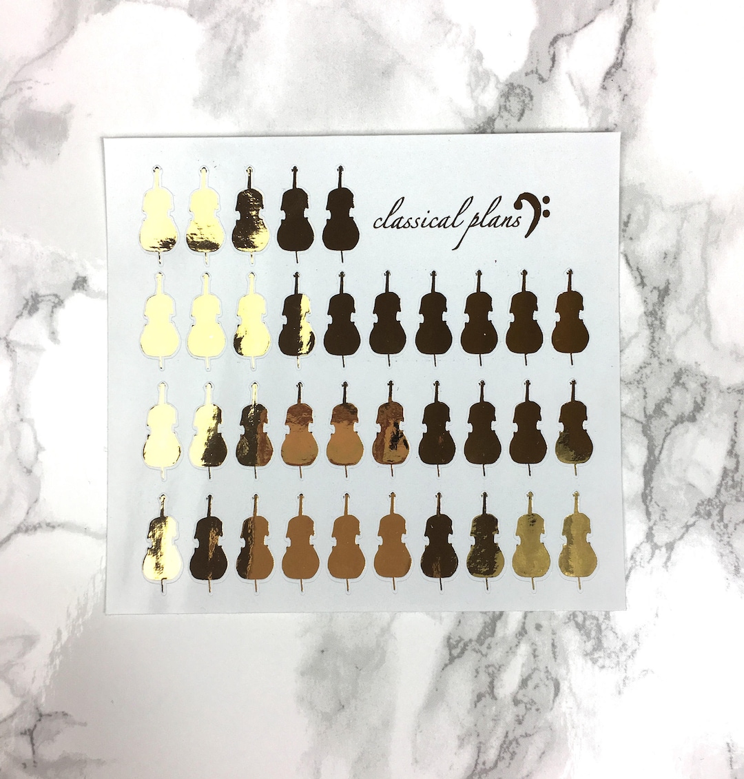 Foiled Cello Stickers - Etsy
