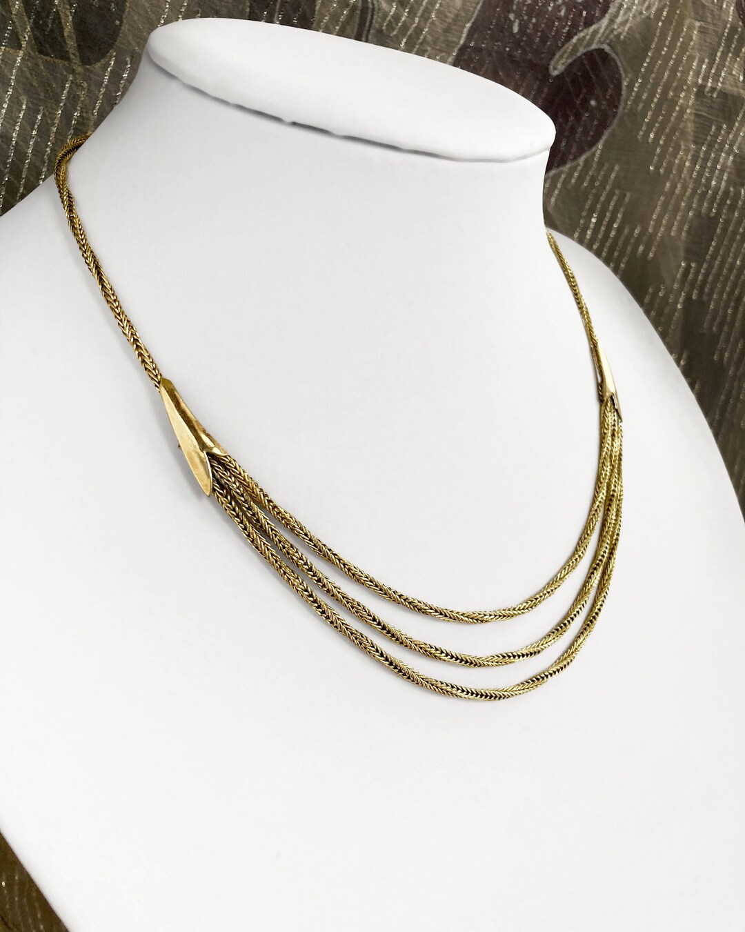 Vintage Gold Chain Triple Gold Chain Necklace Gold Chain - Etsy
