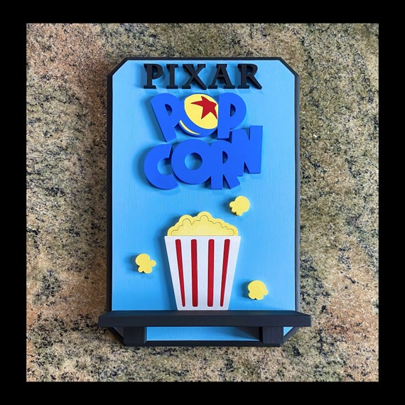 Disney Pixar Popcorn Funko Pop Display Shelf Wall Sign | Etsy