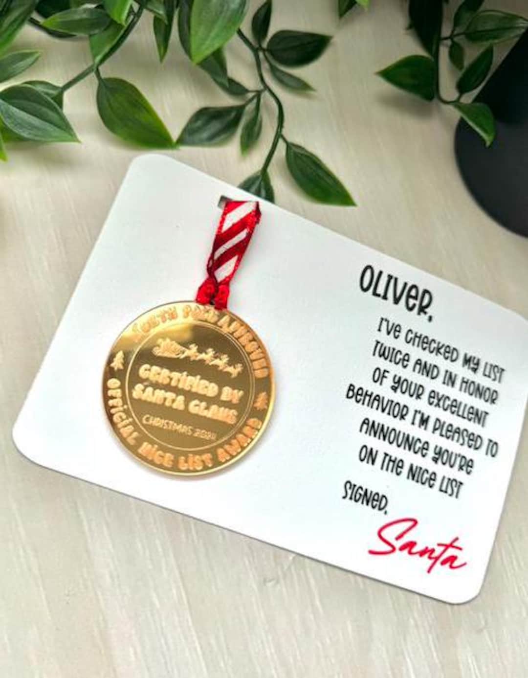 Nice List Medal | Santa Letter Gift | Personalized Christmas Eve Box ...