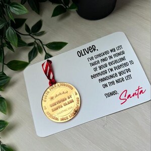 Nice List Medal | Santa Letter Gift | Personalized Christmas Eve Box ...