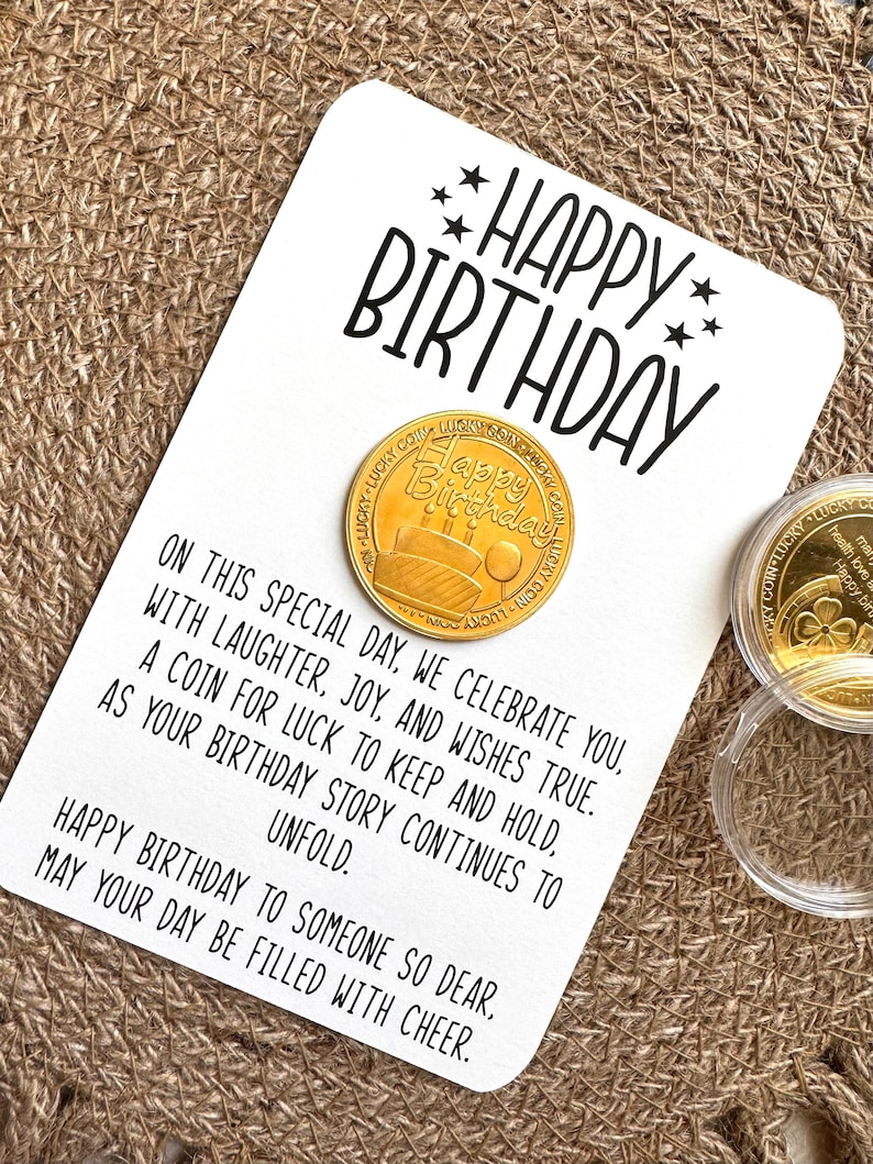 Lucky Birthday Coin Gift With Card - Unique Keepsake Birthday Present ...