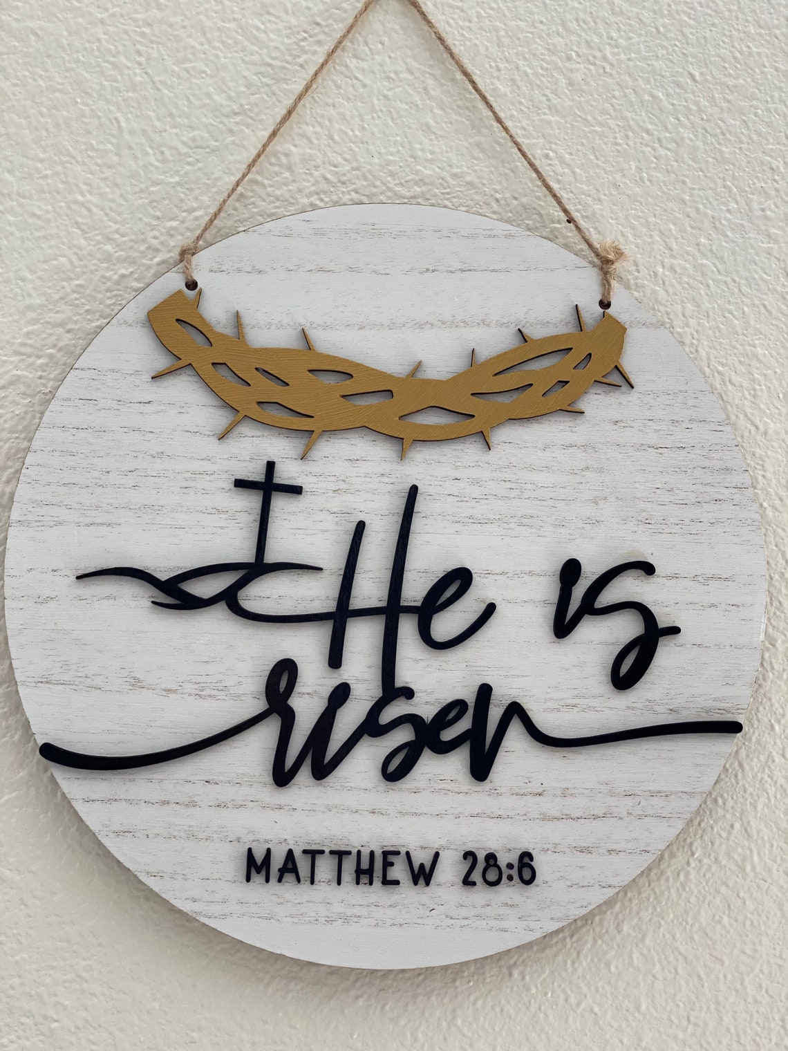 He is Risen Sign Round Faith Sign Laser Cut Housewarming | Etsy