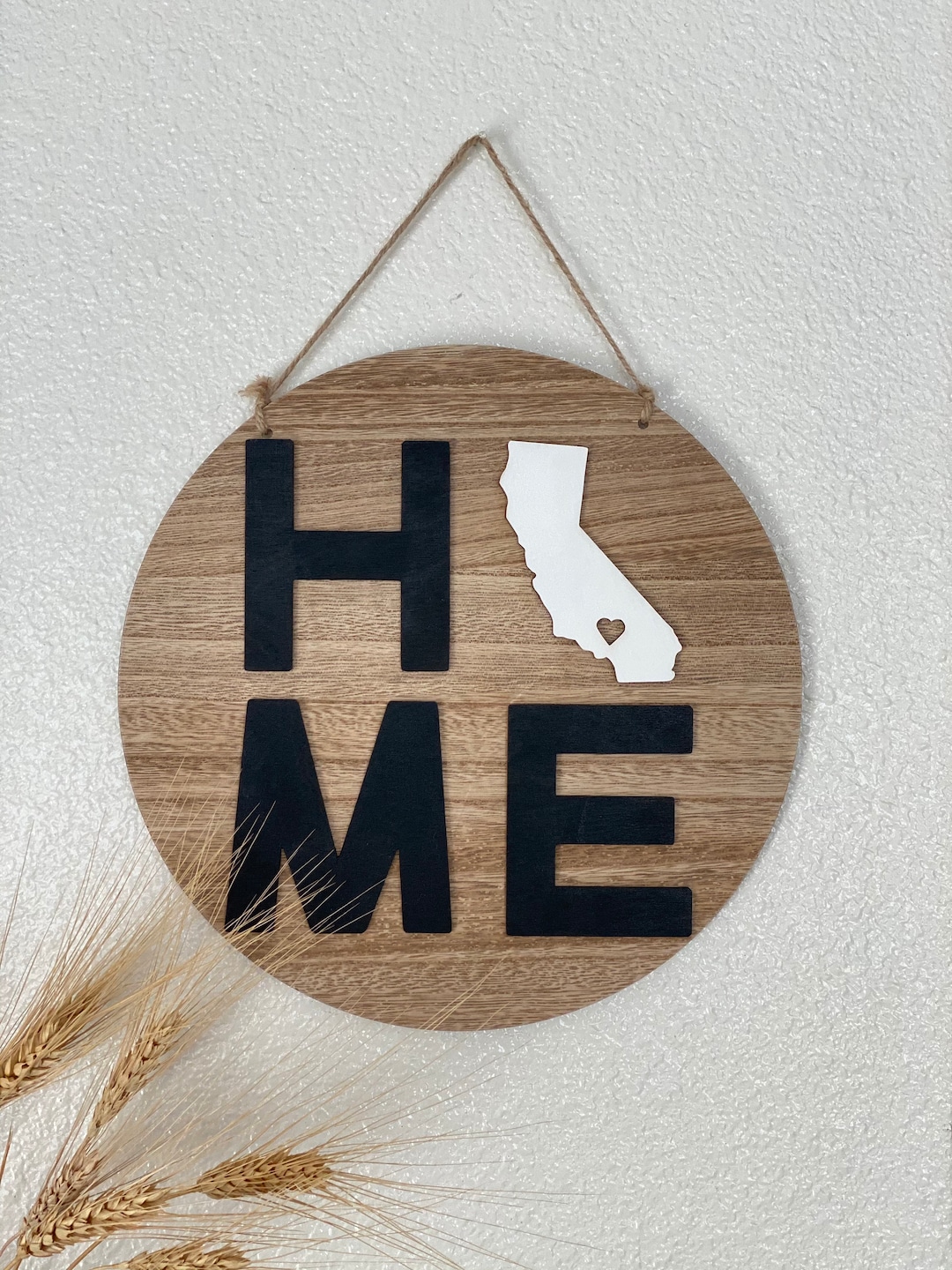 State Signs | Home State Sign | Circle Wood Sign | Farmhouse Decor ...