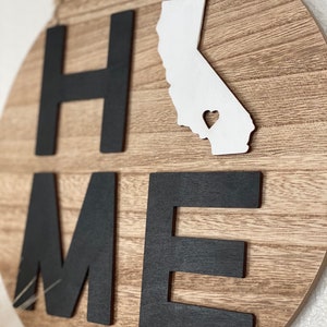 State Signs | Home State Sign | Circle Wood Sign | Farmhouse Decor ...