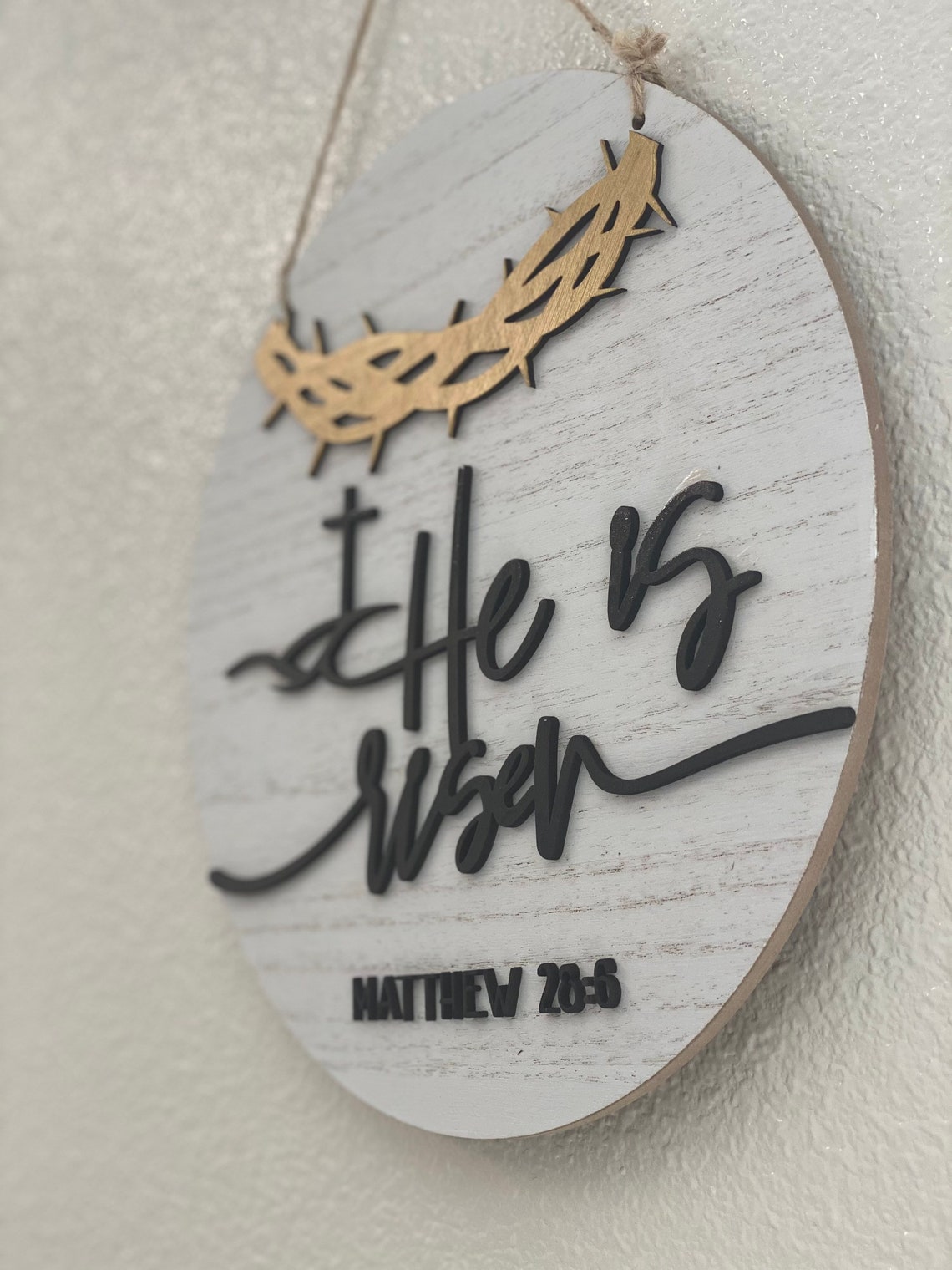 He is Risen Sign Round Faith Sign Laser Cut Housewarming | Etsy