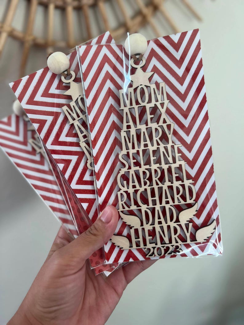 Personalized Family Name Christmas Ornament | Laser Cut Birch - Etsy