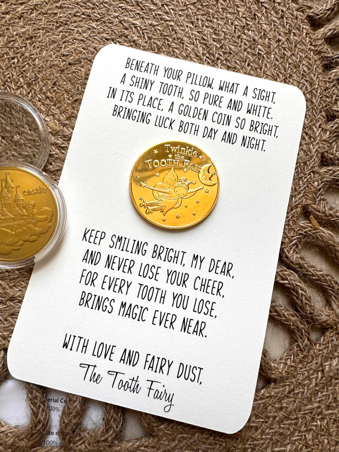 Tooth Fairy Money Coin | Tooth Fairy Gift and Card | Fairy Token | Baby ...