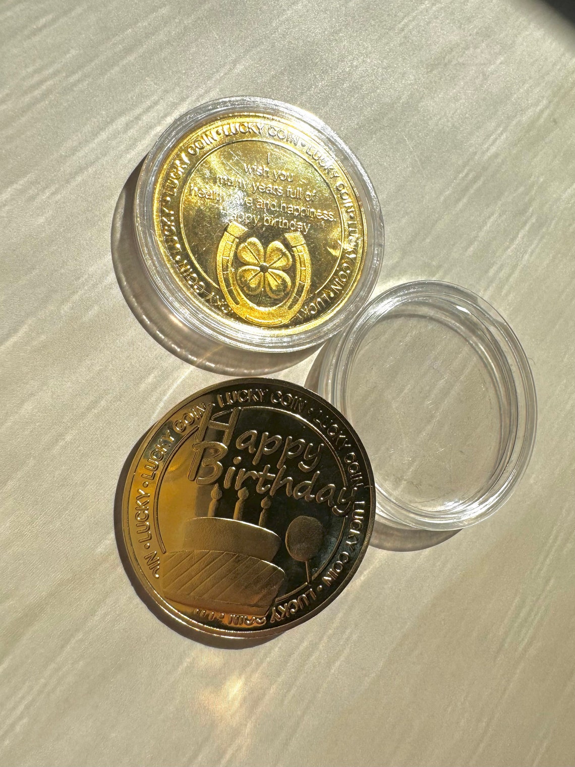 Gold Token Birthday Card | Keepsake Coin | Unique Gold Coin Gift ...