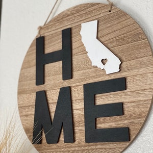 State Signs | Home State Sign | Circle Wood Sign | Farmhouse Decor ...