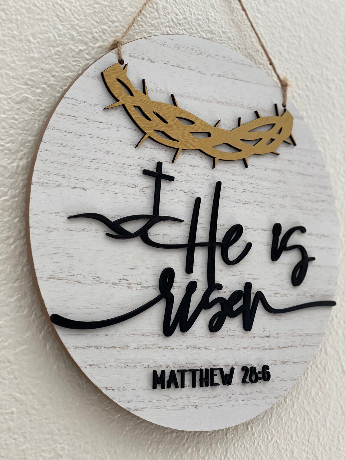 He is Risen Sign Round Faith Sign Laser Cut Housewarming | Etsy