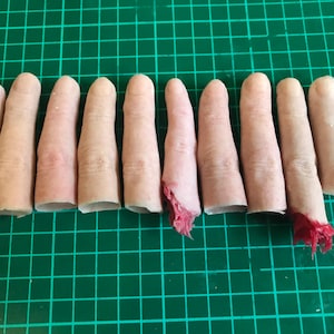 Severed Silicone Finger Props, Coloured or Uncoloured. Realistic ...