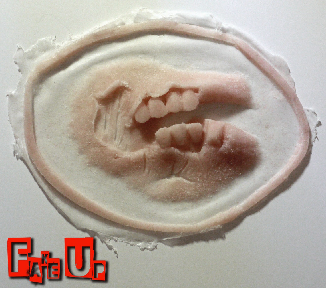 Encapsulated SFX Silicone Zombie Ripped Mouth Prosthetic | Etsy