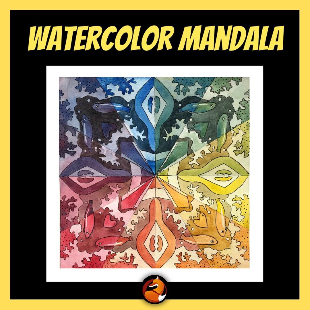 Watercolor Painting Lesson Color Theory Project Color Wheel Mandala ...