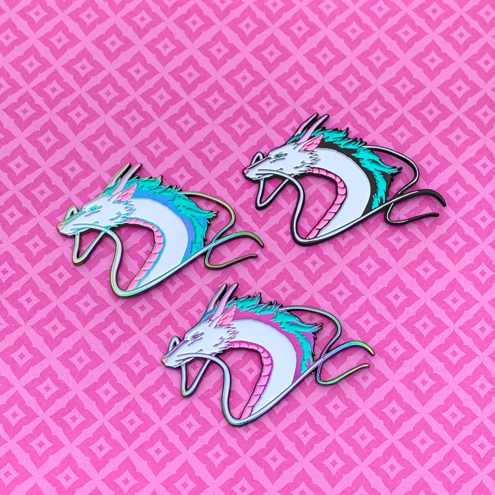 Dragon Pin Soft Enamel Pin Rainbow Plated Etsy