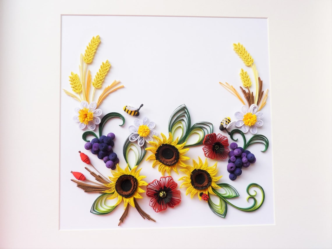 Quilled Art Work Summer Flowers - Etsy