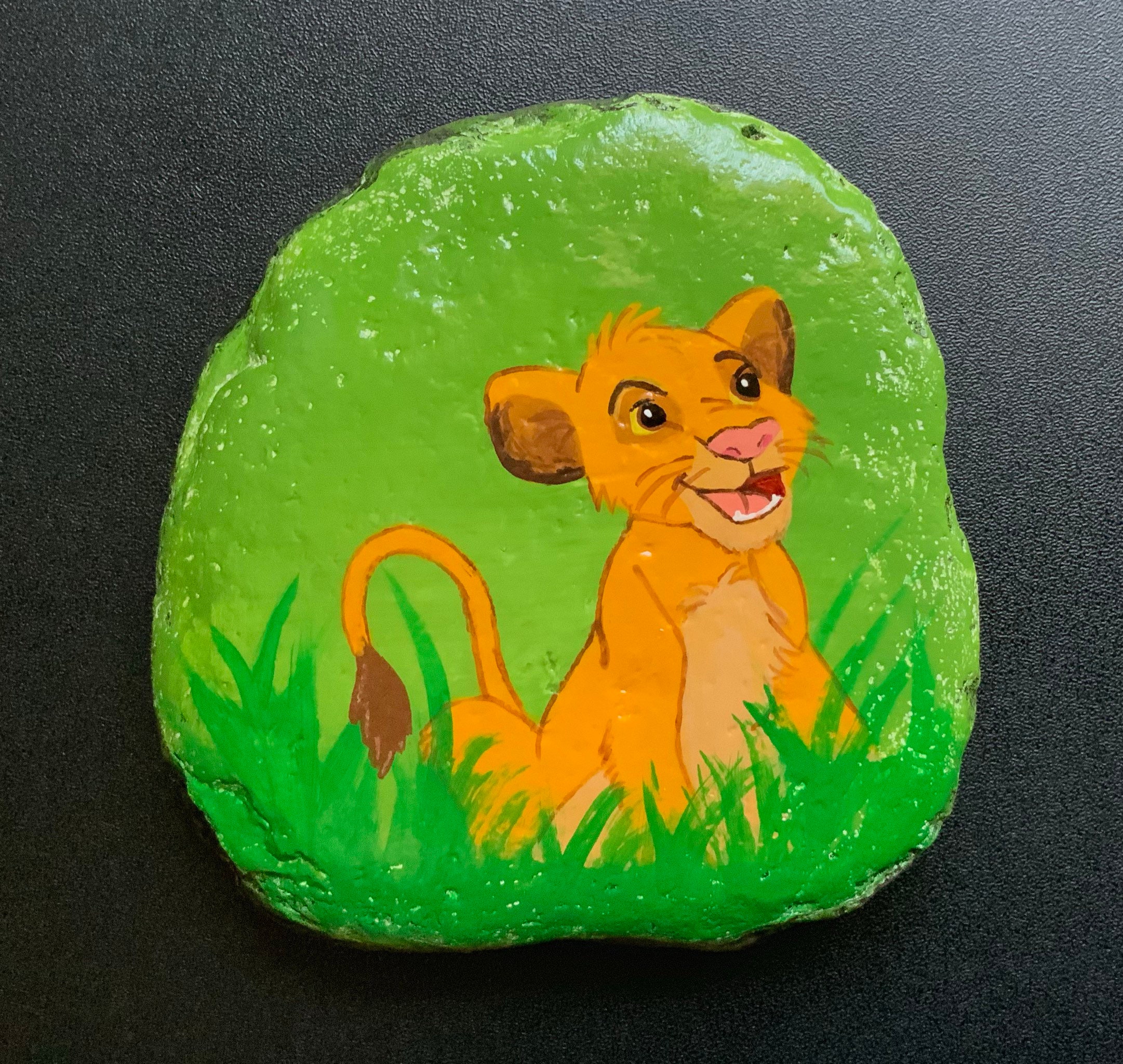 Simba Lion King Handpainted Rock Disney Gift Lion King Decor | Etsy