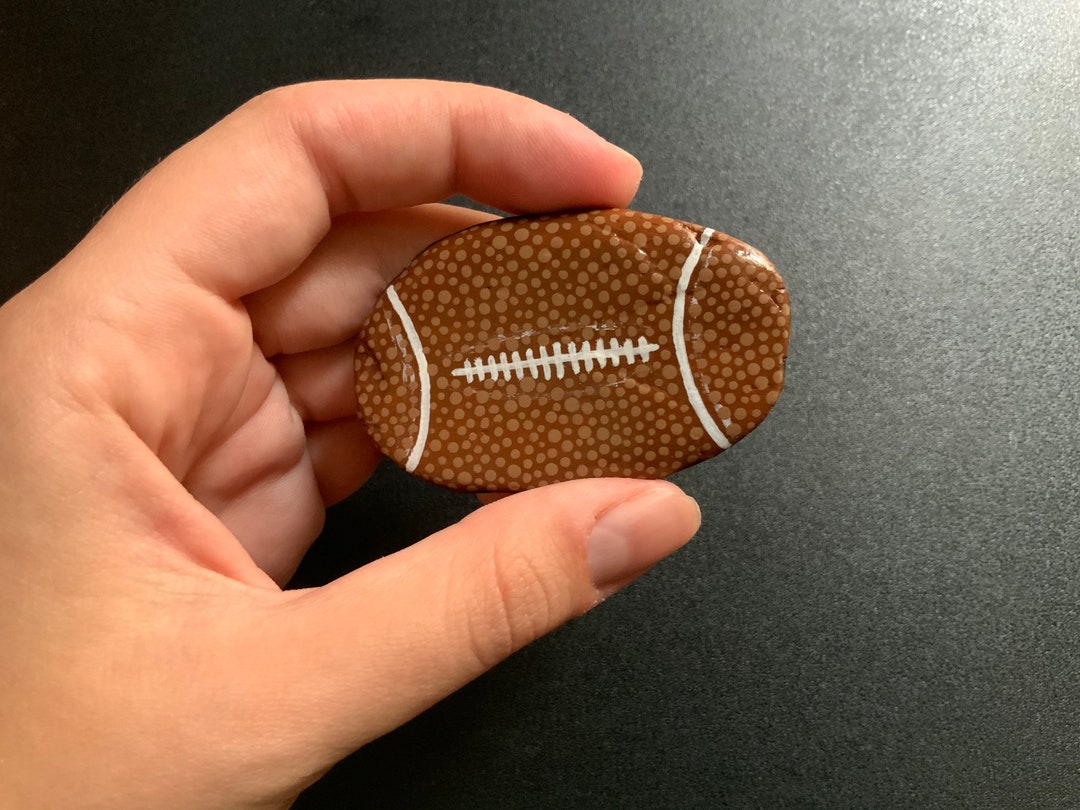 Football Handpainted Rock - Etsy