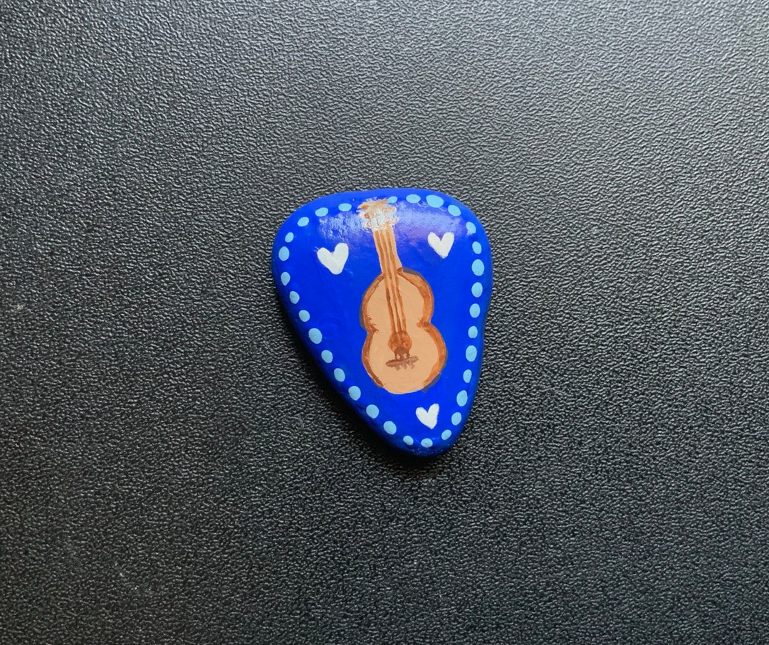 Guitar Pick Handpainted Rock - Etsy