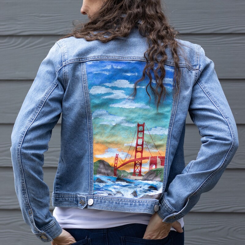 Painted Jean Jacket - Etsy