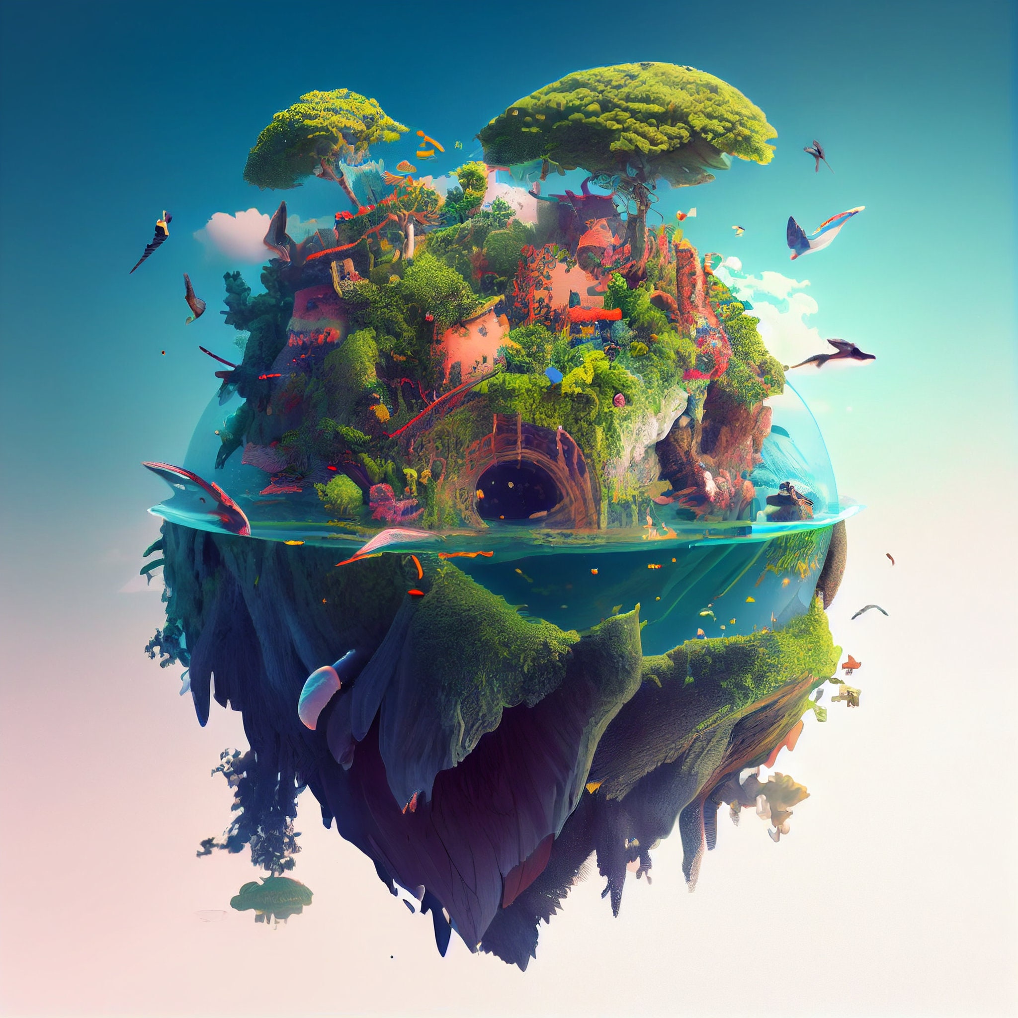 Floating Sky Islands: A World of Wonder - Etsy