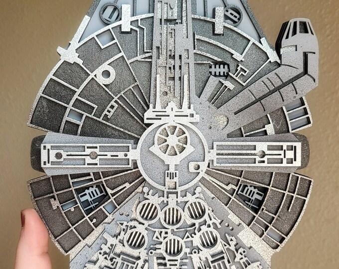 Wooden Layered Millennium Falcon- Star Space Wars Wall Decor/ Smuggler ...