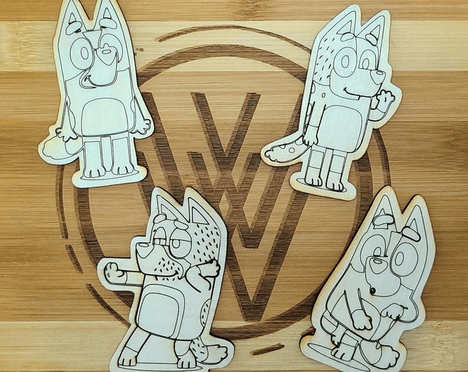 Blue Dog Cutouts Craft for Kids/ TV Show Fan/ Kids Cartoon/ Blue Heeler ...