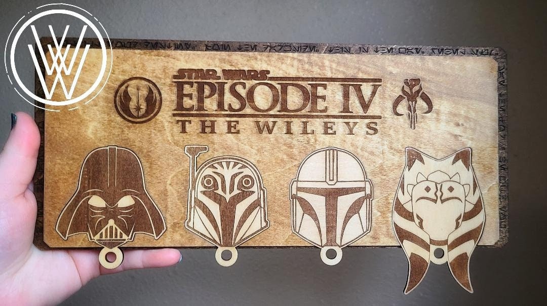 Personalized Star Space Wars Character Heads Key Holder- Gift for War ...