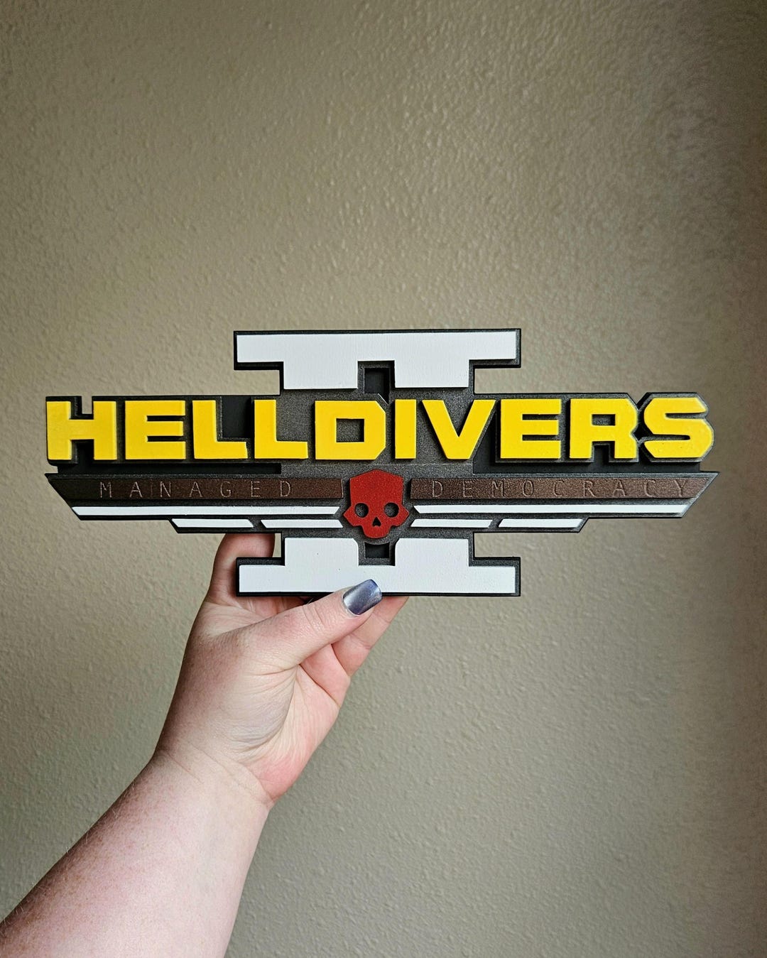 11.5" Wooden Layered Diver Sign- Gift for Helldivers Fans/ Helldivers Video Game Wall Decor ...